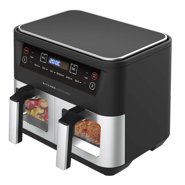 Kitchen Couture Dual View 2 x 5 Litre Air Fryer Stainless Steel ...