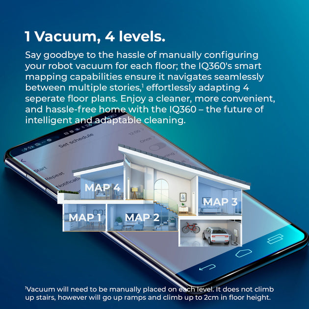 MyGenie Laser IQ360 Turbo+ Total Clean System Robot Vacuum w/ Tower 30 ...