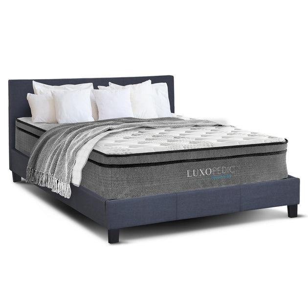 Milano Decor Capri Bed Frame + Luxopedic Euro Top Mattress Bedroom Set ...